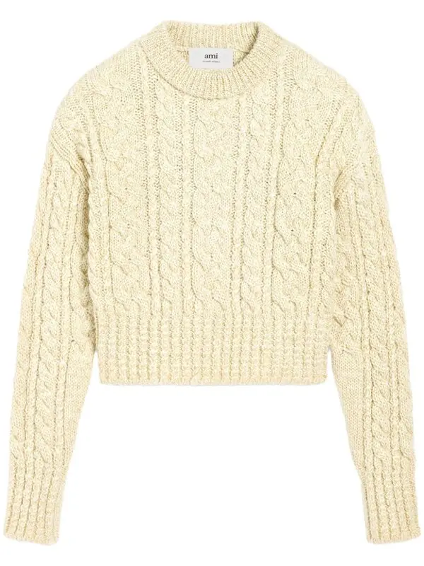 AMI Paris Cable Knit Lurex Jumper