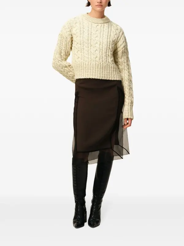 AMI Paris Cable Knit Lurex Jumper