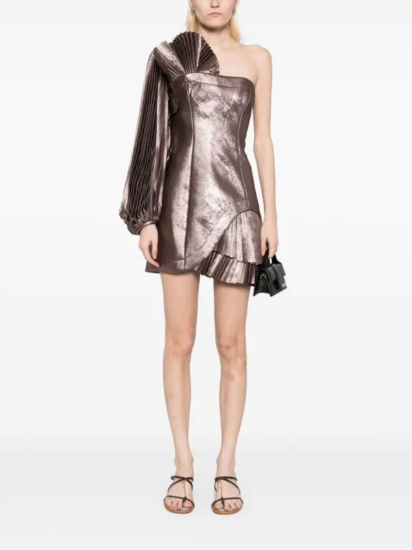 acler silver dress Acler Beckford Mini Dress in Silver