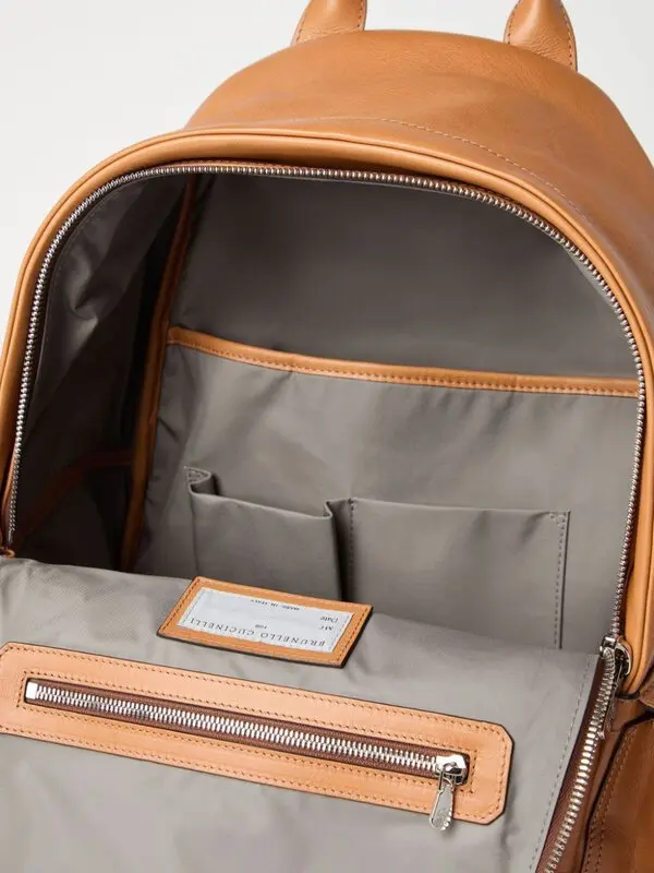Brunello Cucinelli Leather Travel Backpack - Brown