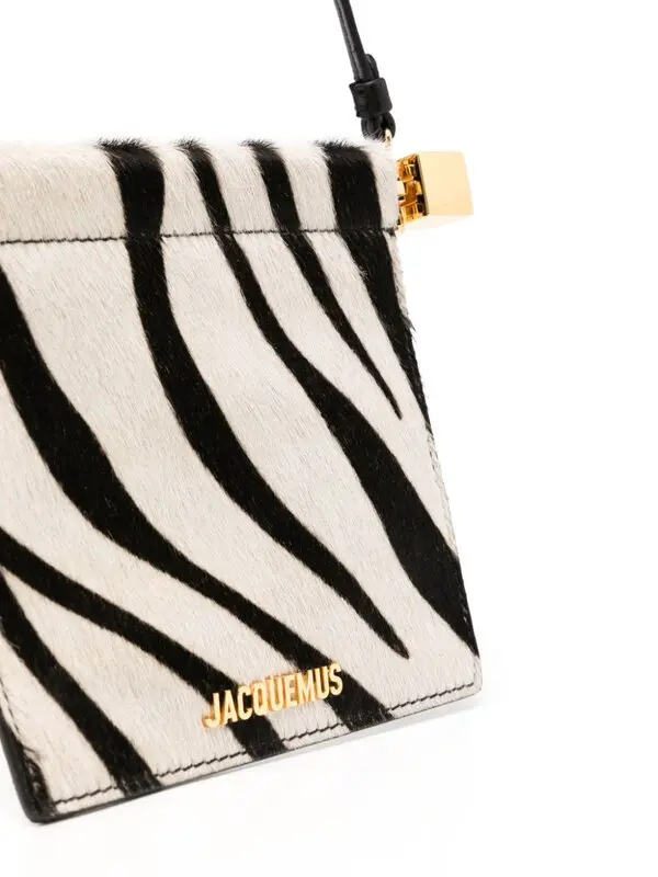 Jacquemus Rond Carré Mini Bag In Zebra Print Calf Leather