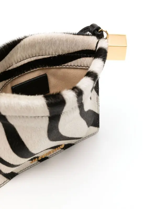 Jacquemus Rond Carré Mini Bag In Zebra Print Calf Leather