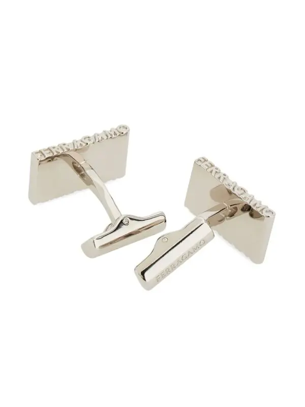 FERRAGAMO Logo-engraved Cufflinks - Palladium