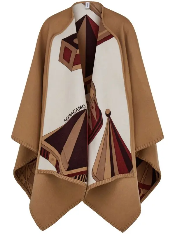 FERRAGAMO Nadir-print Reversible Cape