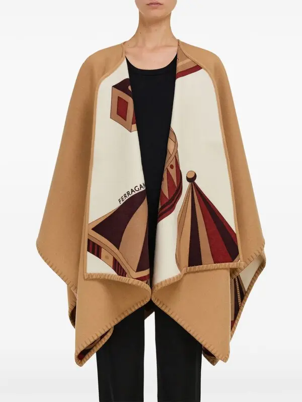 FERRAGAMO Nadir-print Reversible Cape