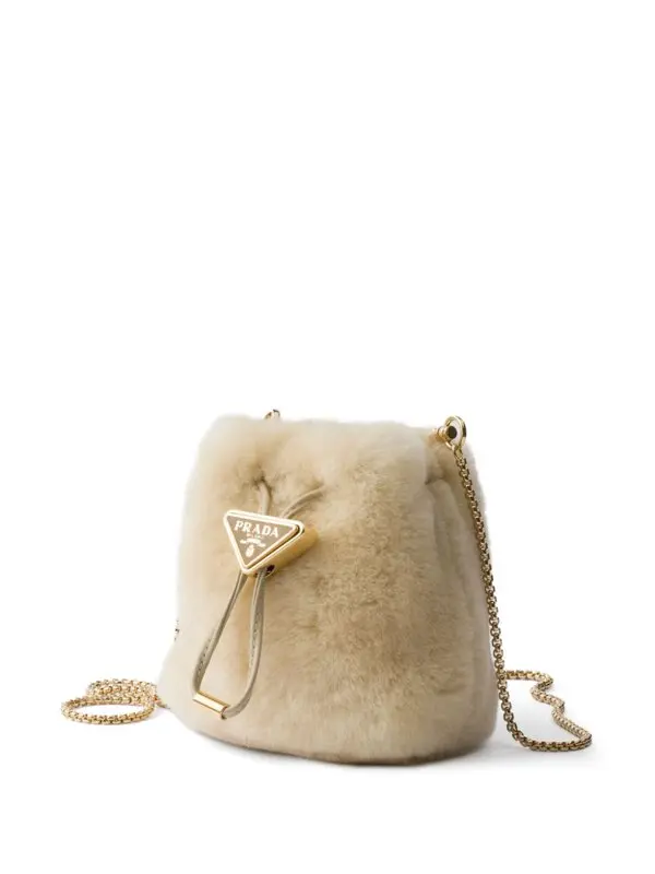 Prada Shearling Mini Bag - Neutrals