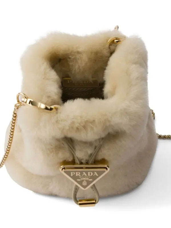 Prada Shearling Mini Bag - Neutrals