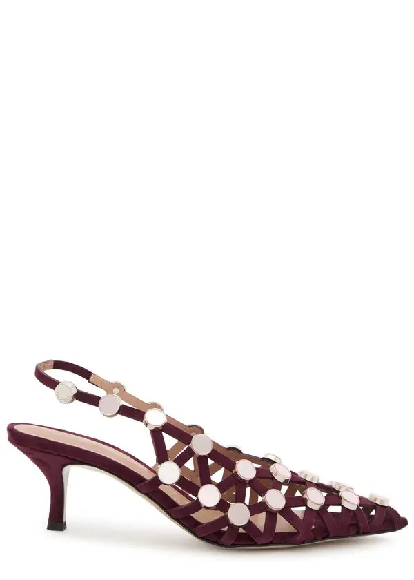 Attico Grid 50 Embellished Slingback Pumps
