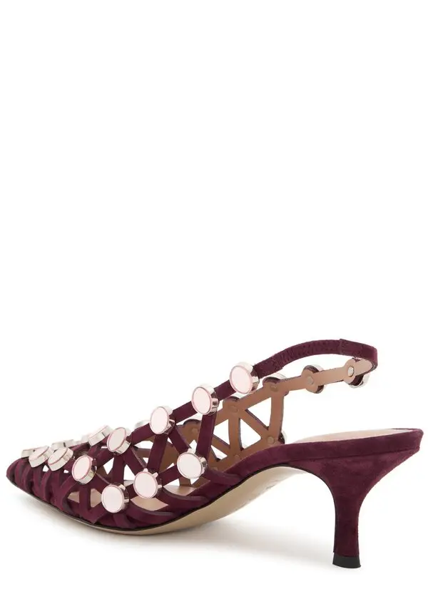 Attico Grid 50 Embellished Slingback Pumps