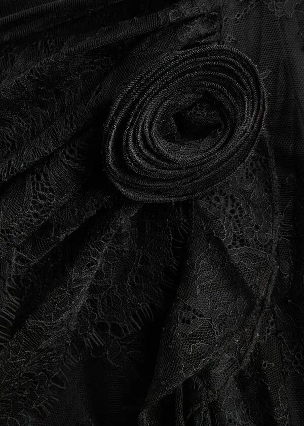De La Vali Silentium Lace Maxi Dress - Black | Editorialist