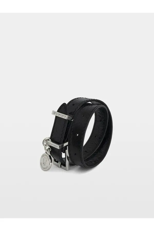 Zadig&Voltaire Leather Bracelet With Medallion Charm - Black