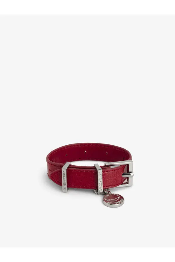 Zadig&Voltaire Leather Bracelet With Medallion Charm - Red