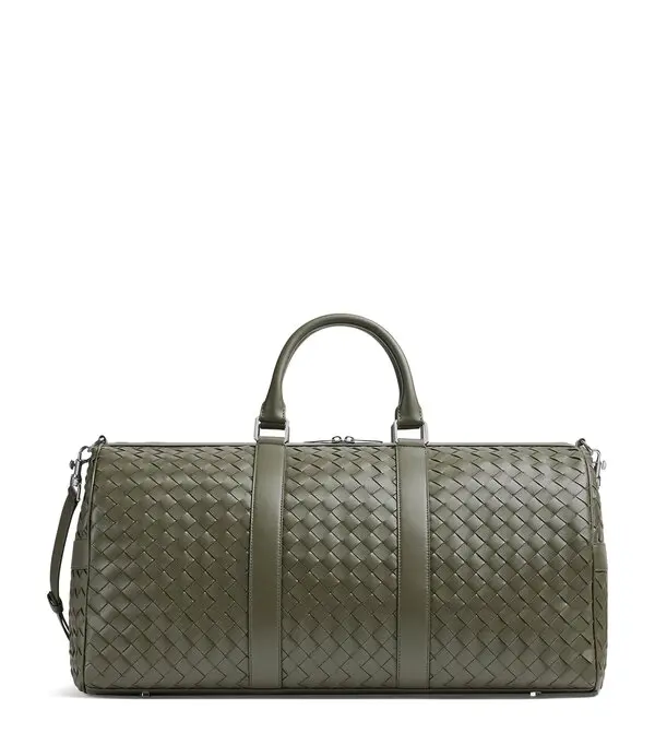 Bottega Veneta Leather Intrecciato Cabin Duffle Bag - Green