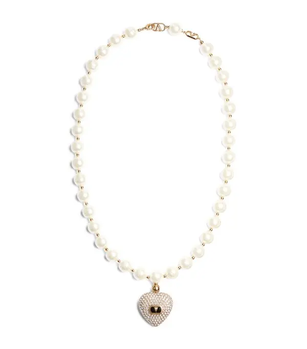 Valentino Garavani Coeur Royal Pearl Necklace - Gold