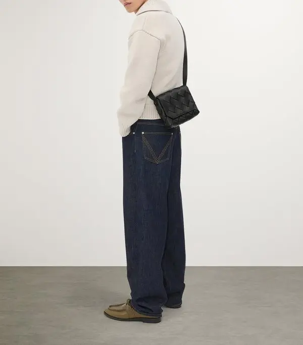 Bottega Veneta Intreccio Diago Cross-body Bag - Grey