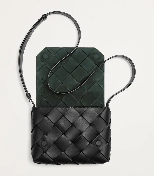 Bottega Veneta Intreccio Diago Cross-body Bag - Grey