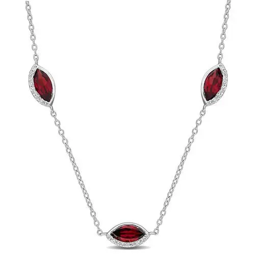 JULIANNA B. Birthstone And Diamond 14k Gold Necklace - Garnet
