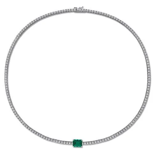 JULIANNA B. Solitaire Tennis Necklace - Emerald