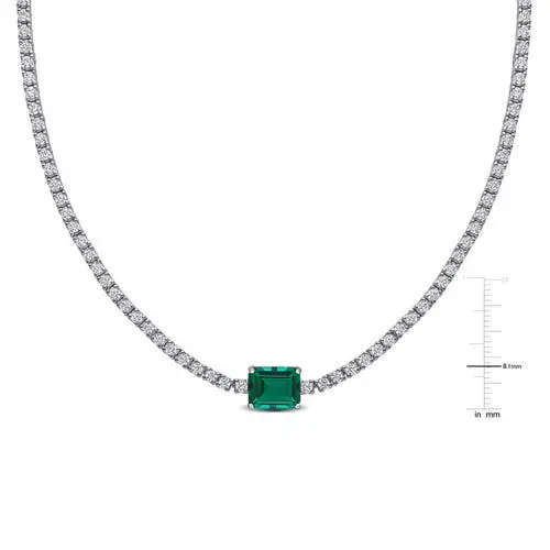 JULIANNA B. Solitaire Tennis Necklace - Emerald