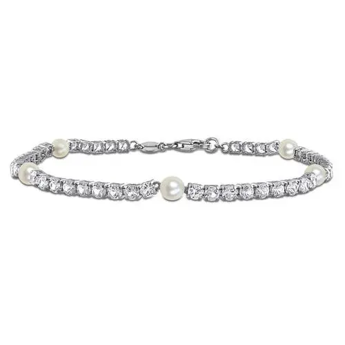 JULIANNA B. White Sapphire And Station Bracelet - Pearl