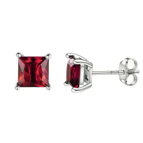DONATELLO GIAN Name' Sterling Silver Stud Earrings - Red