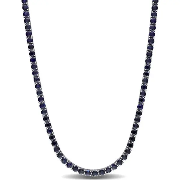 JULIANNA B. Gemstone Tennis Necklace - Blue Sapphire