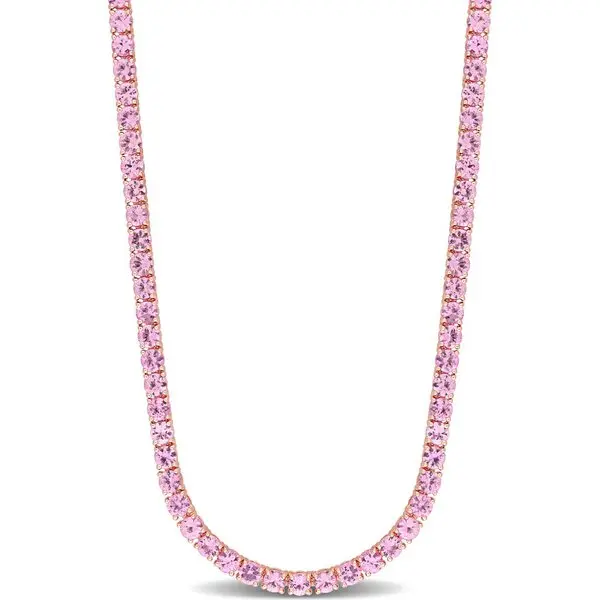 JULIANNA B. Gemstone Tennis Necklace - Pink Sapphire