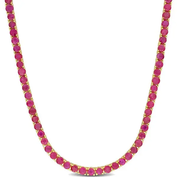 JULIANNA B. Gemstone Tennis Necklace - Ruby