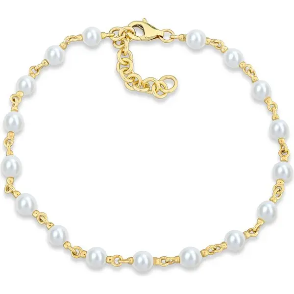 JULIANNA B. 10k Cultured Pearl Station Bracelet - Yellow Gold