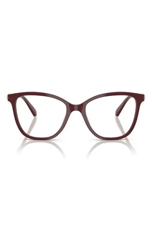 SWAROVSKI 54mm Square Eyeglasses - Burgundy