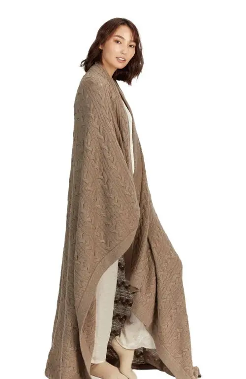 Gobi Cashmere Cable Knit Blanket