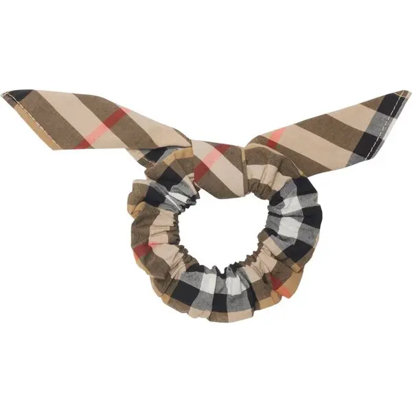 Burberry Check Cotton Scrunchie - Sand