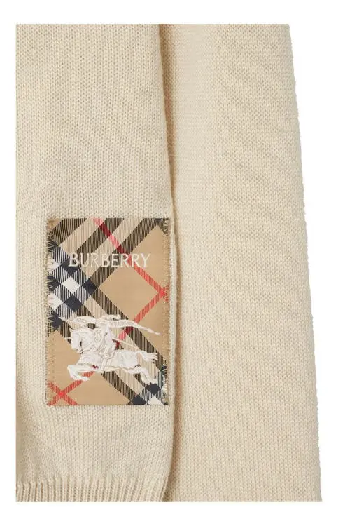 Burberry Check Label Wool Sweater - Nutmeg
