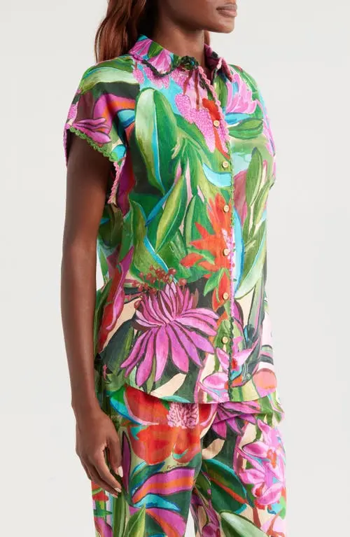Farm Rio Jardin De Reve Cover-up Shirt