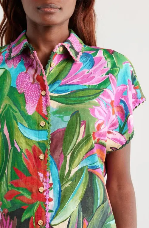 Farm Rio Jardin De Reve Cover-up Shirt