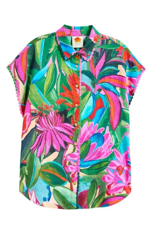 Farm Rio Jardin De Reve Cover-up Shirt