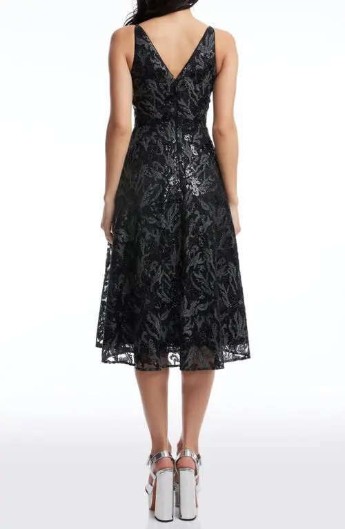 Dress The Population Elisa Sequin Fit & Flare Dress - Black Multi |  Editorialist