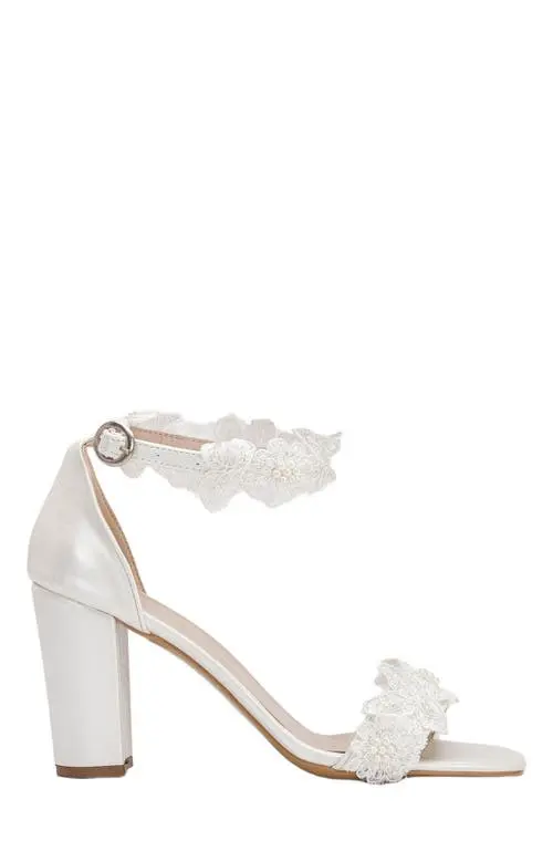 FOREVER & ALWAYS SHOES Lace Bridal Heeled Sandals - Ivory