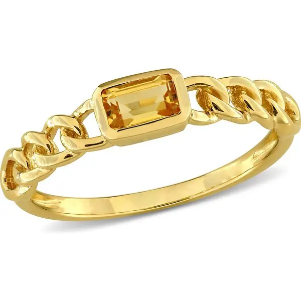 JULIANNA B. 14k Yellow Gold Gemstone Link Ring - Citrine
