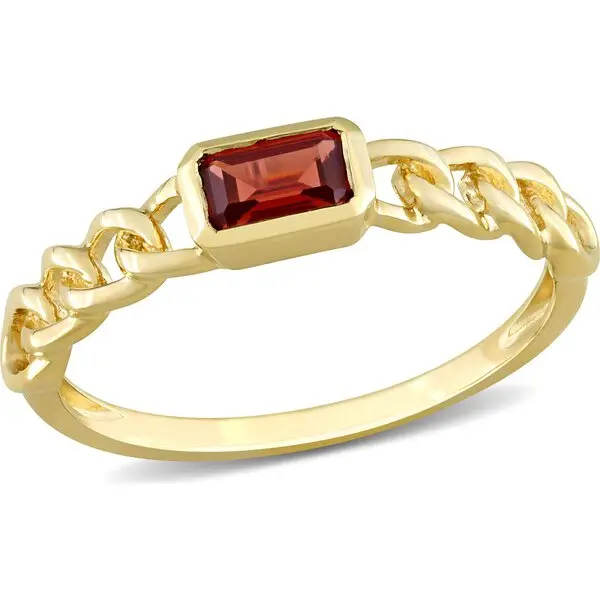 JULIANNA B. 14k Yellow Gold Gemstone Link Ring - Garnet