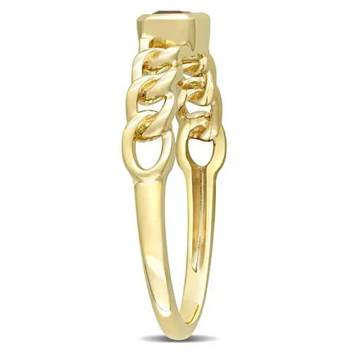 JULIANNA B. 14k Yellow Gold Gemstone Link Ring - Garnet