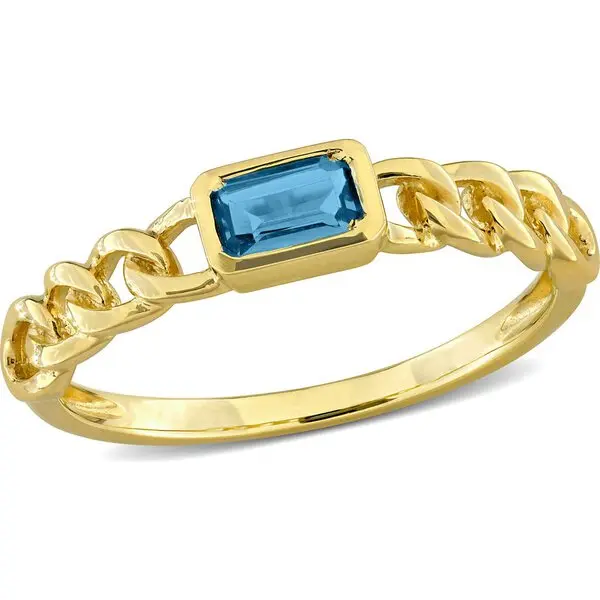 JULIANNA B. 14k Yellow Gold Gemstone Link Ring - Topaz