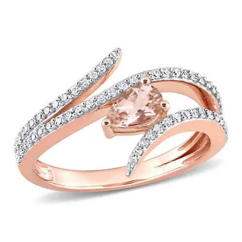 JULIANNA B. 10k Rose Gold And Diamond Ring - Morganite