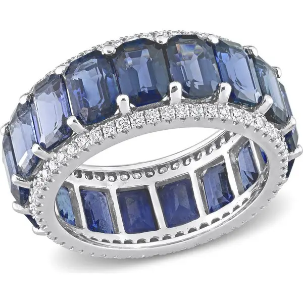 JULIANNA B. Gemstone And Diamond Eternity Ring - Blue Sapphire/white Gold