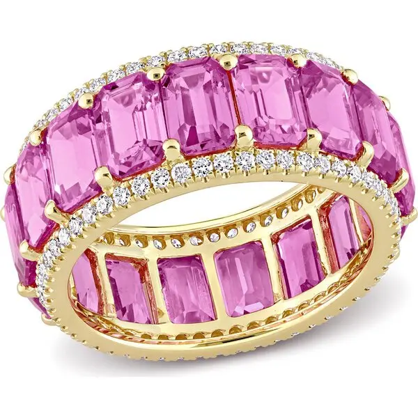 JULIANNA B. Gemstone And Diamond Eternity Ring - Pink Sapphire/rose Gold