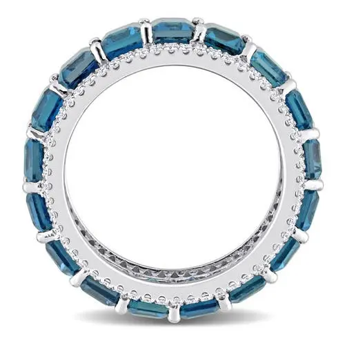 JULIANNA B. Gemstone And Diamond Eternity Ring - Topaz/white Gold