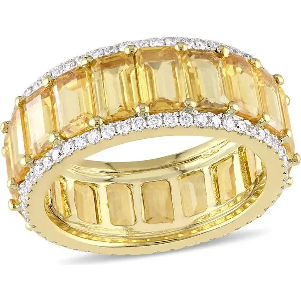 JULIANNA B. Gemstone And Diamond Eternity Ring - Yellow Sapphire/yellow Gold