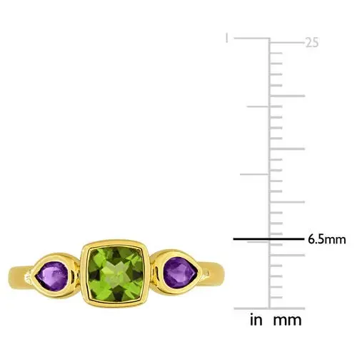 JULIANNA B. 10k Yellow Gold & Amethyst 3-stone Ring