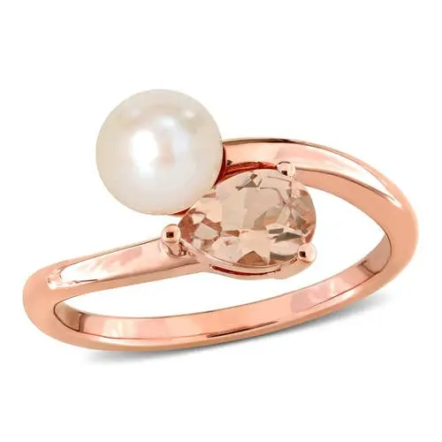 JULIANNA B. Cultured Pearl And Morganite Ring 10k - Rose Gold