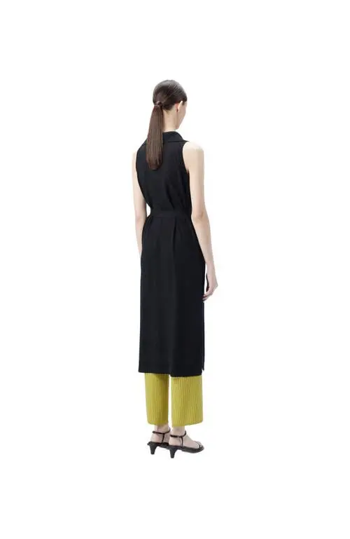 Gobi Cashmere Sleeveless Silk Cashmere Polo Dress - Black